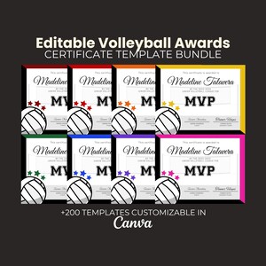 End of Season Volleyball Awards Bundle, Editable Volleyball ...