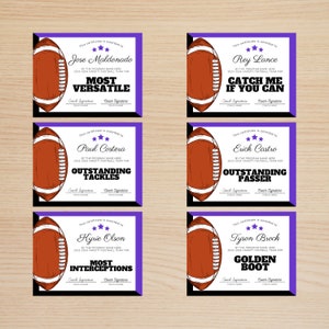 End of Season Football Awards Bundle, Team Party Football Award ...