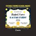 Editable School Certificate Star Student Elementary Classroom - Etsy