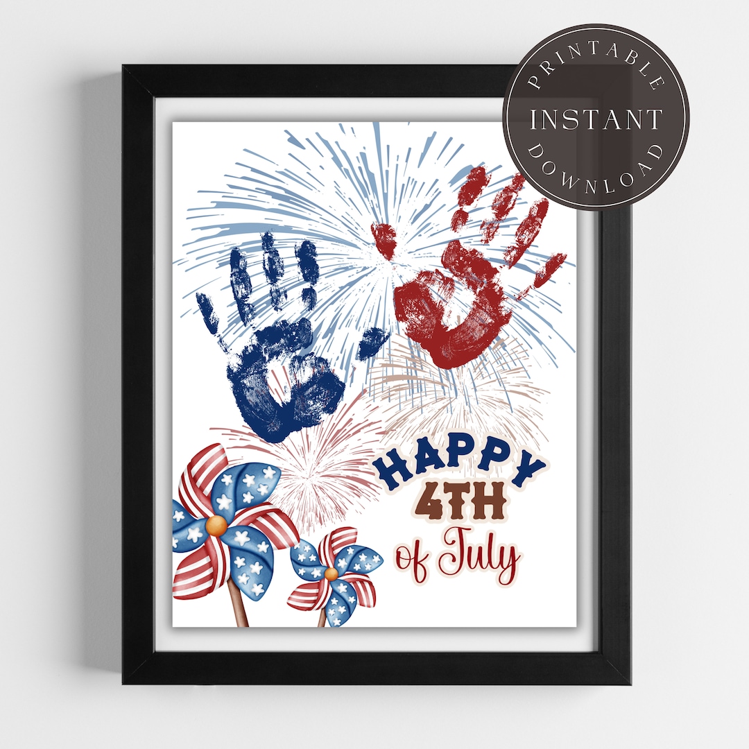 Printable 4th of July Handprint Art Craft for Kids, Freedom Day ...