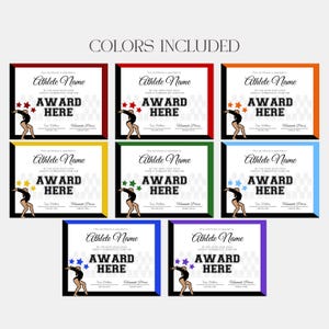Editable Gymnastics Certificate Bundle Printable Gymnast Award ...