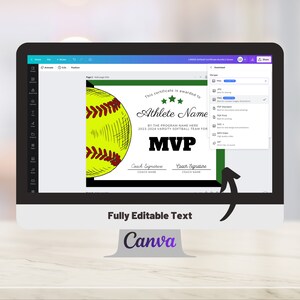 Editable Softball Awards Printable Softball Team Certificate Bundle ...