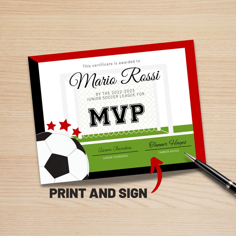 Editable Soccer Award Certificate Canva Template Bundle - Etsy