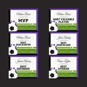 Editable Soccer Award Certificate Bundle Editable Canva - Etsy