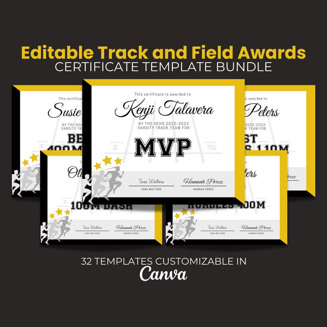 Editable Track and Field Awards Bundle, Track and Field Certificate ...