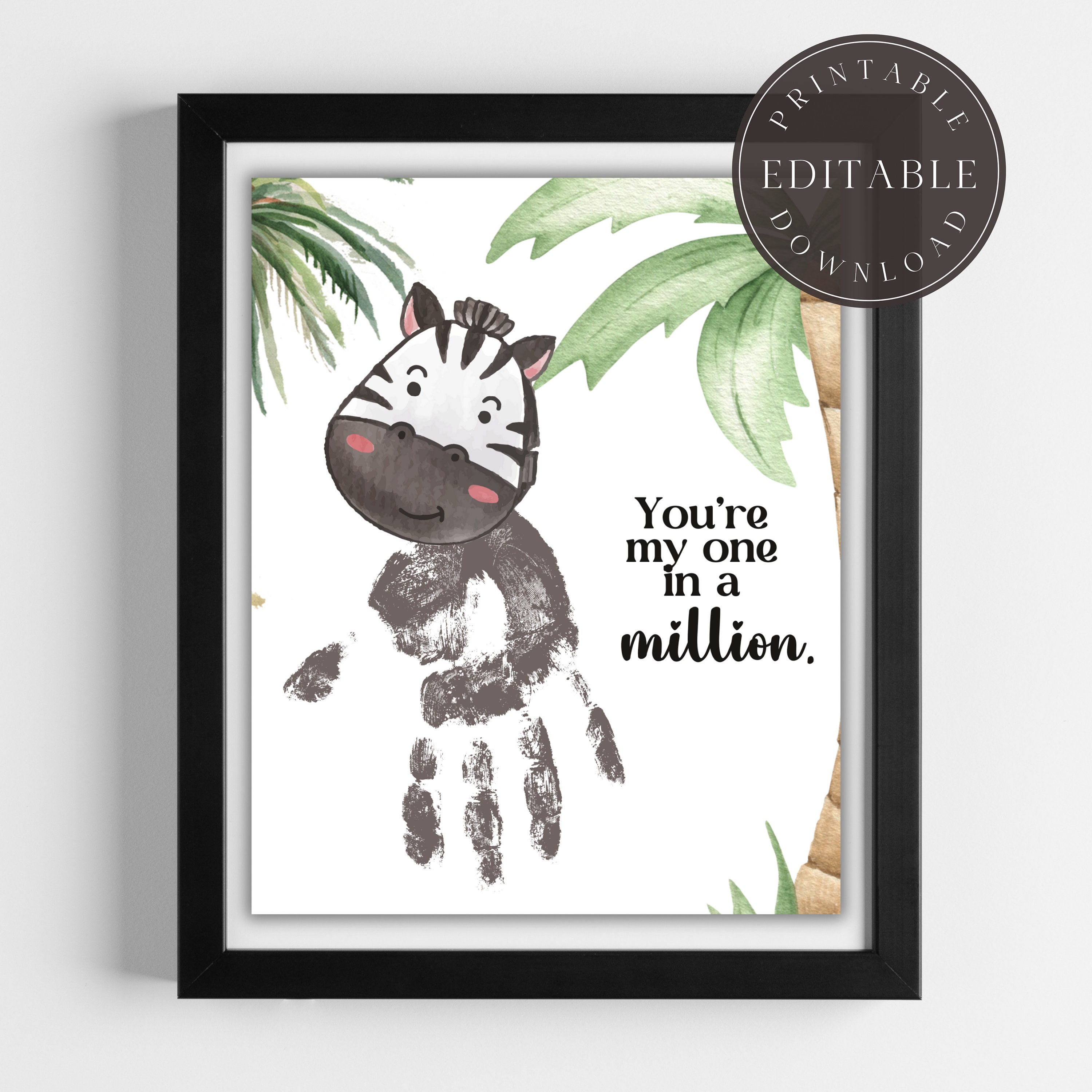 Zebra Handprint Art DIY Nursery Decor Activity (digital Download) - Etsy