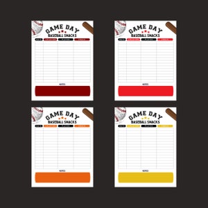Editable Baseball Snack Sign up Sheet Game Day Schedule Canva Template ...