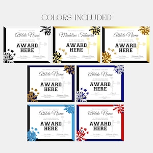Editable Cheerleading Certificate Cheer Squad Awards Printable Cheer ...