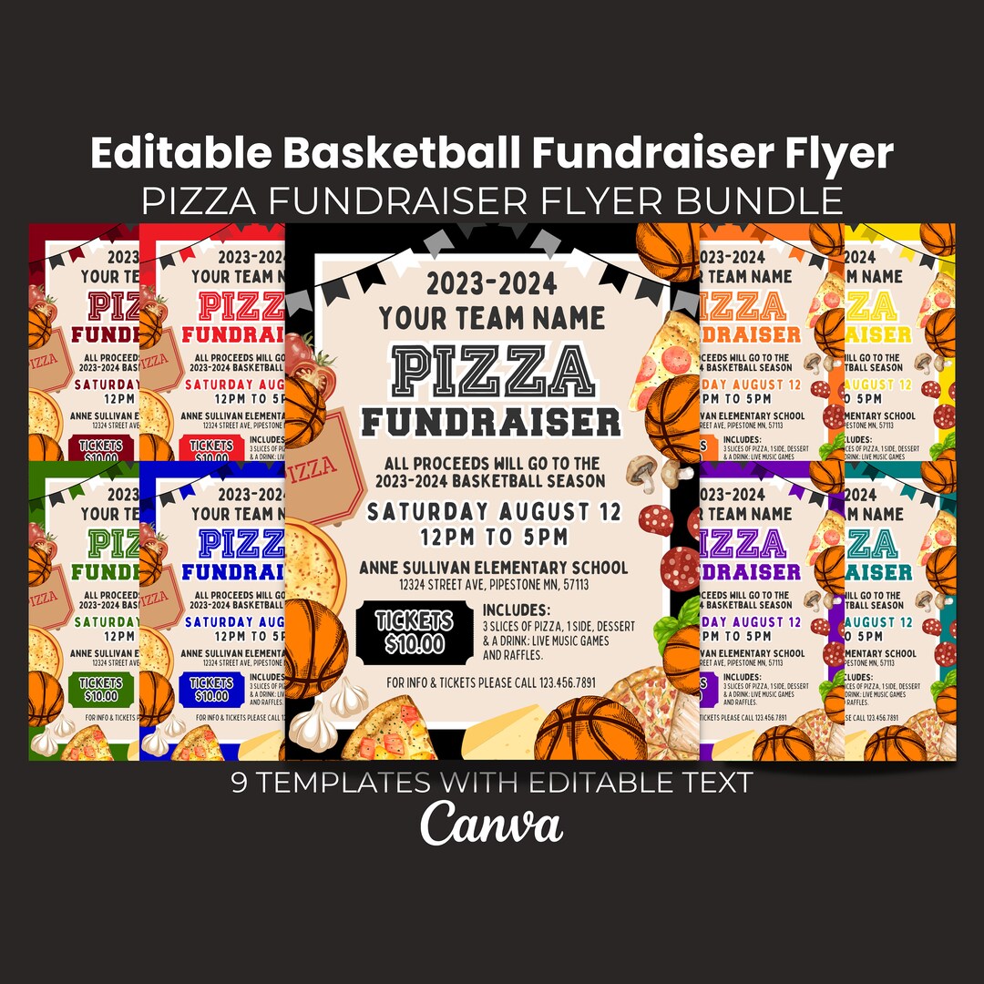 Basketball Pizza Party Flyer, Printable Start of Season Basketball ...
