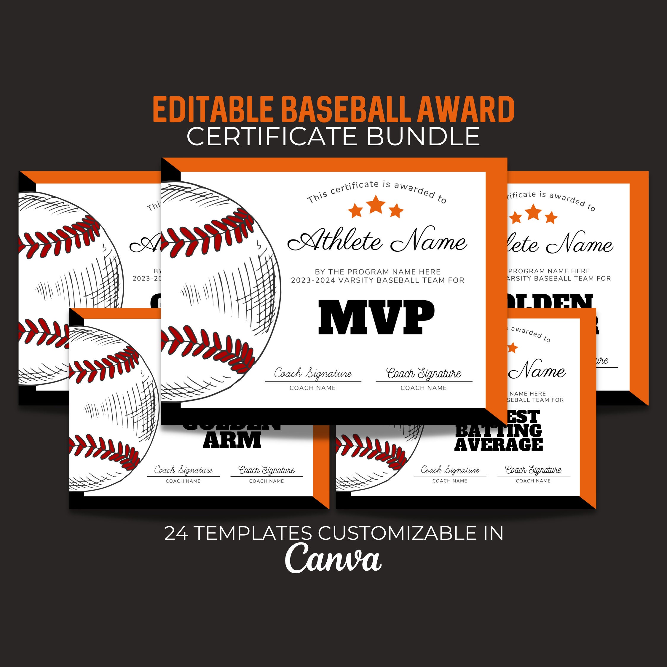 Baseball Certificate Template