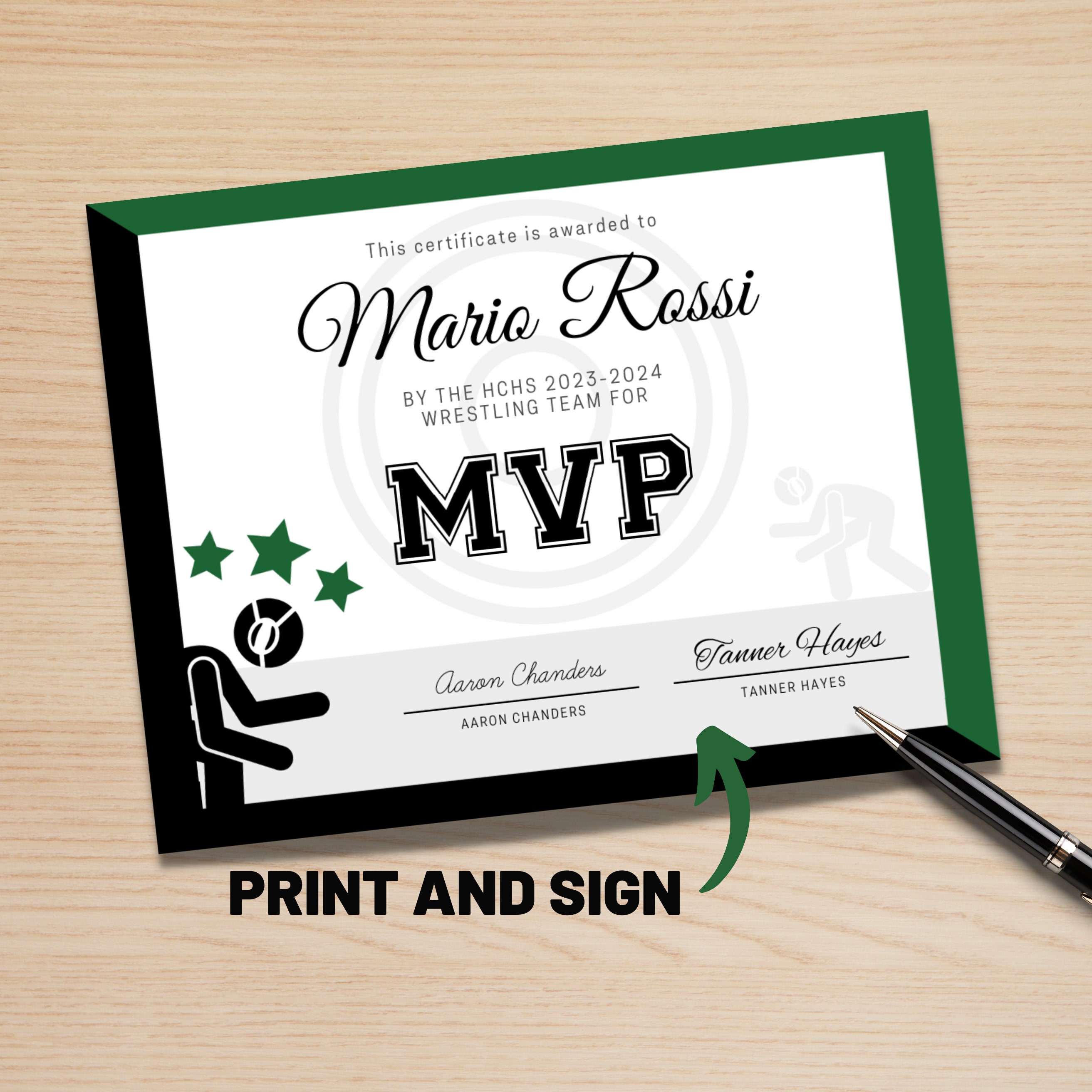 Editable Wrestling Awards Template, Custom Wrestling Award Certificates ...
