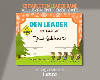 Boy Scout Certificate of Appreciation - Etsy