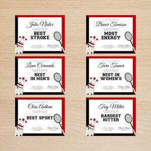 End of Season Badminton Certificate Bundle, Editable Badminton Award ...
