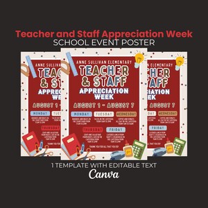 Editable Teacher Appreciation Week Itinerary Flyer, Teacher's Week ...