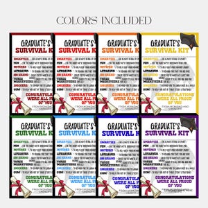 Editable Graduate's Survival Kit Team Survival Kit Printable Graduates ...