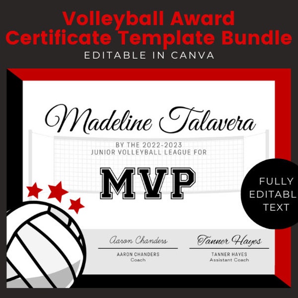 Volleyball Awards Printable - Etsy
