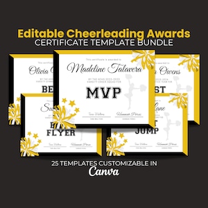 Editable Cheerleading Certificate, Cheer Squad Awards, Team Party ...