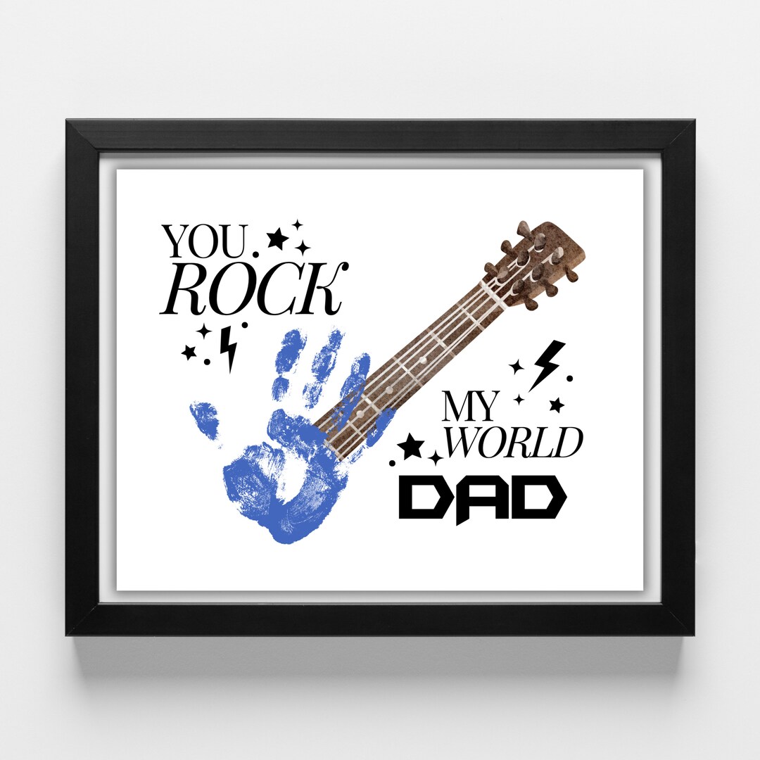 Dad YOU ROCK Handprint Footprint Art Craft Father's Day Gift for Dad ...