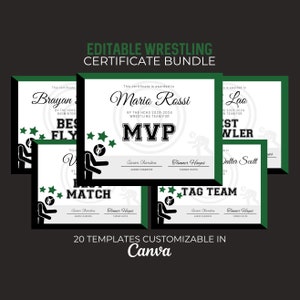 End of Season Wrestling Awards, Editable Wrestler Award Certificate ...