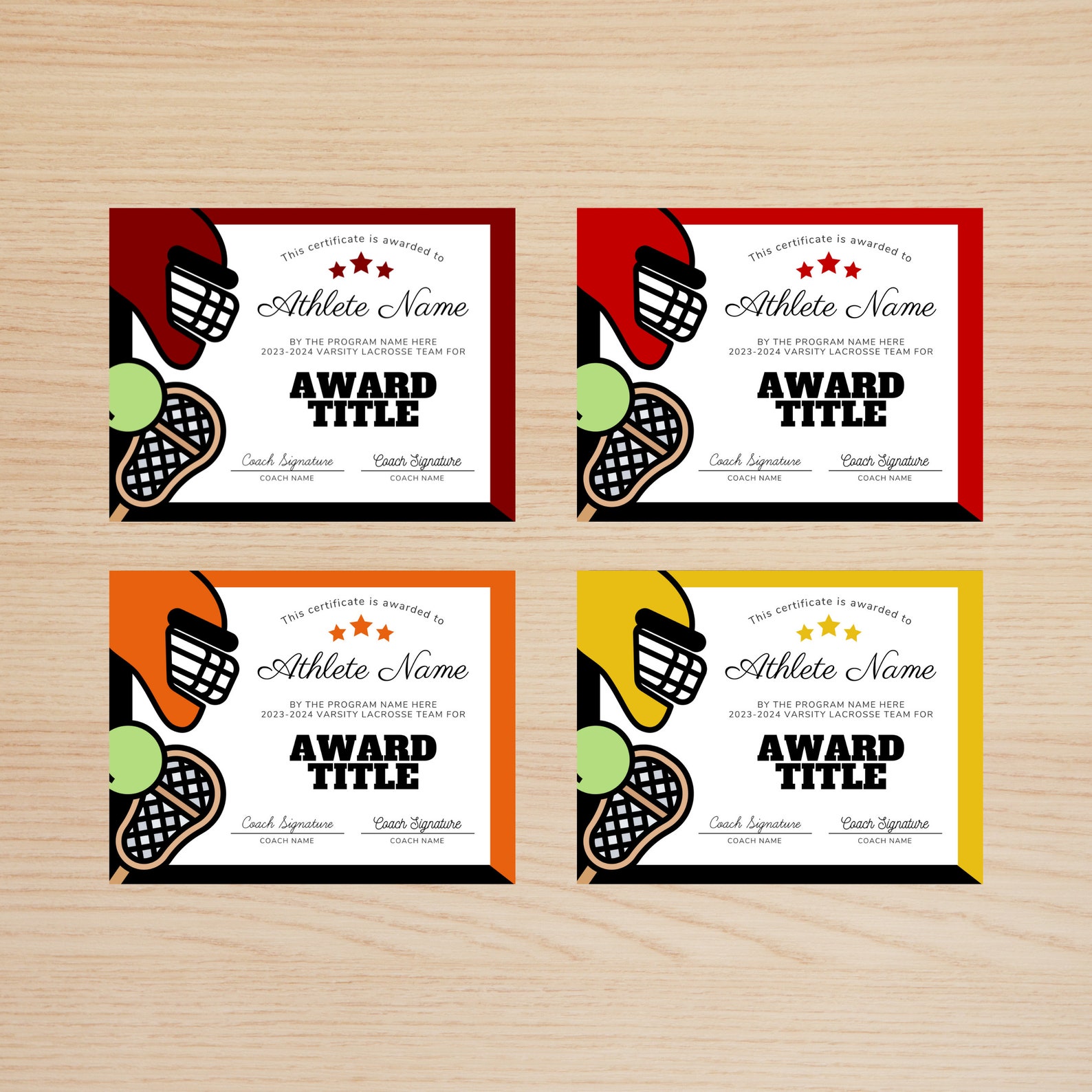 Editable Lacrosse Award Certificate Bundle Editable Canva - Etsy
