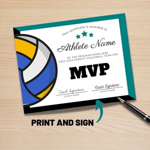 End of Season Volleyball Awards Bundle, Editable Volleyball ...