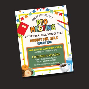 Editable Back to School Meeting Flyer, Printable Parent Teacher ...