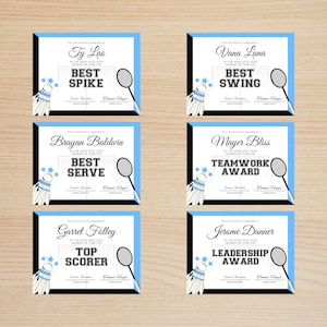 End of Season Badminton Certificate Bundle, Editable Badminton Award ...
