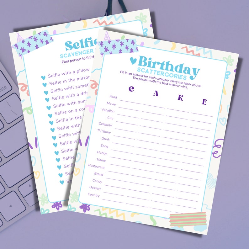Printable Slumber Party Games Bundle Bingo Girls Sleepover Etsy