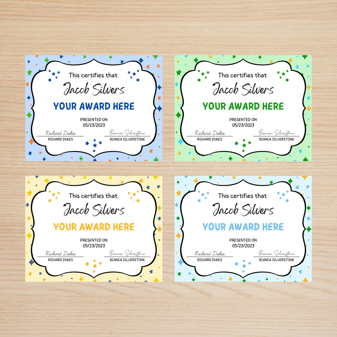 Editable Custom School Certificates Elementary Classroom - Etsy