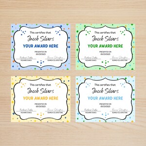Editable Custom School Certificates Elementary Classroom Award ...