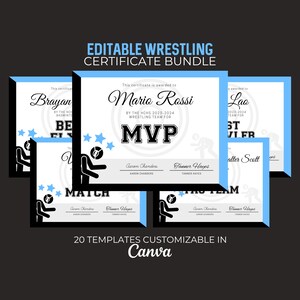 End of Season Wrestling Awards, Editable Wrestler Award Certificate ...