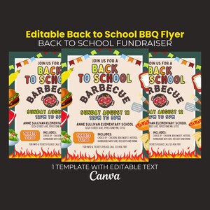Editable Back to School Barbecue Flyer, Printable Back to School BBQ ...
