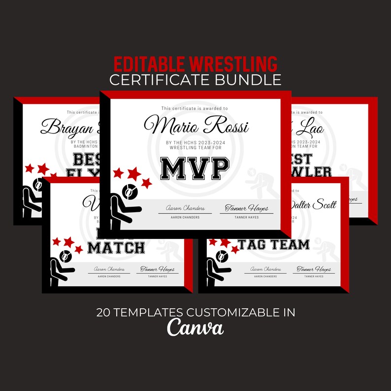 End of Season Wrestling Awards Editable Wrestler Award - Etsy