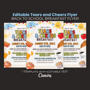 Editable Back to School Cheers and Tears Flyer, Printable Parent ...
