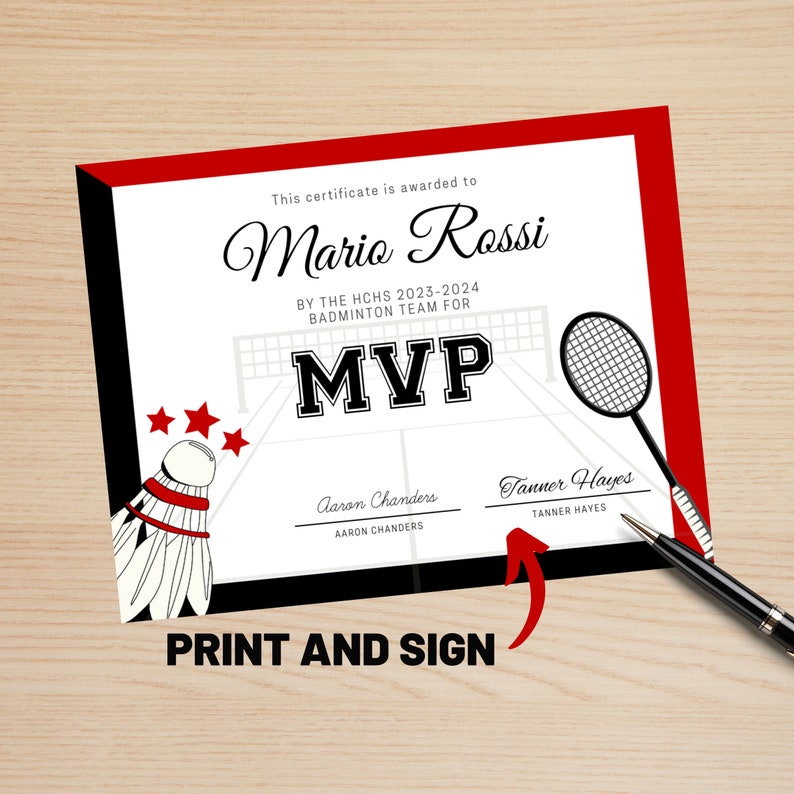 End of Season Badminton Certificate Bundle Editable Badminton - Etsy