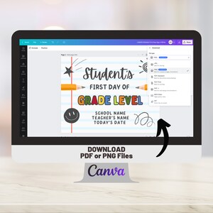 Editable First Day of School Sign Printable First Day of School Back to ...