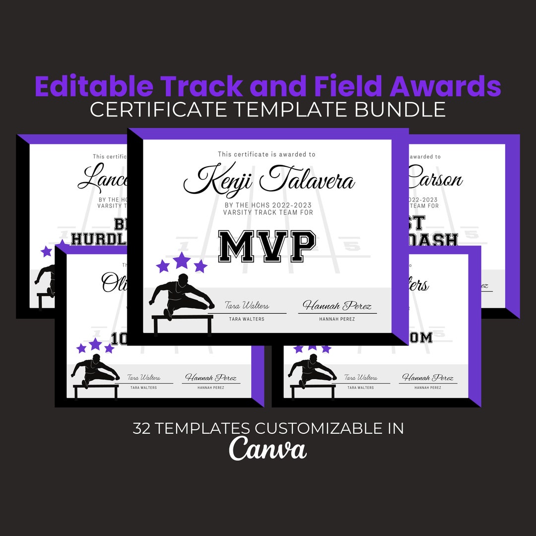 Editable Track and Field Awards Bundle, Track and Field Certificate ...