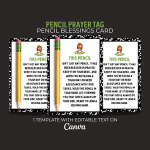 Editable Pencil Prayer Tag Sunday School Printable Pencil - Etsy