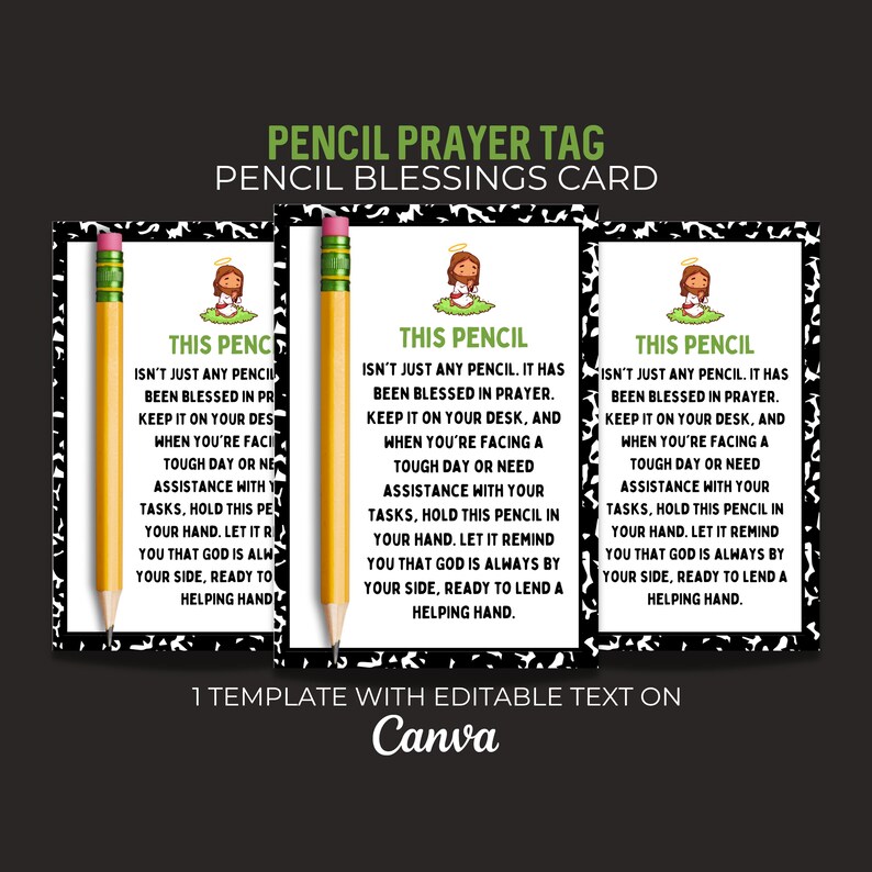 Editable Pencil Prayer Tag Sunday School Printable Pencil - Etsy