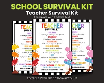 Teacher Survival Kit Printable - Etsy