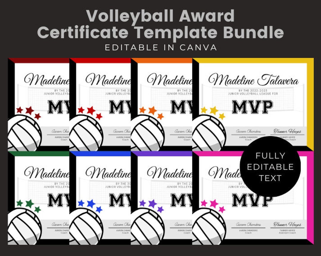 End of Season Volleyball Awards Bundle Editable Volleyball - Etsy