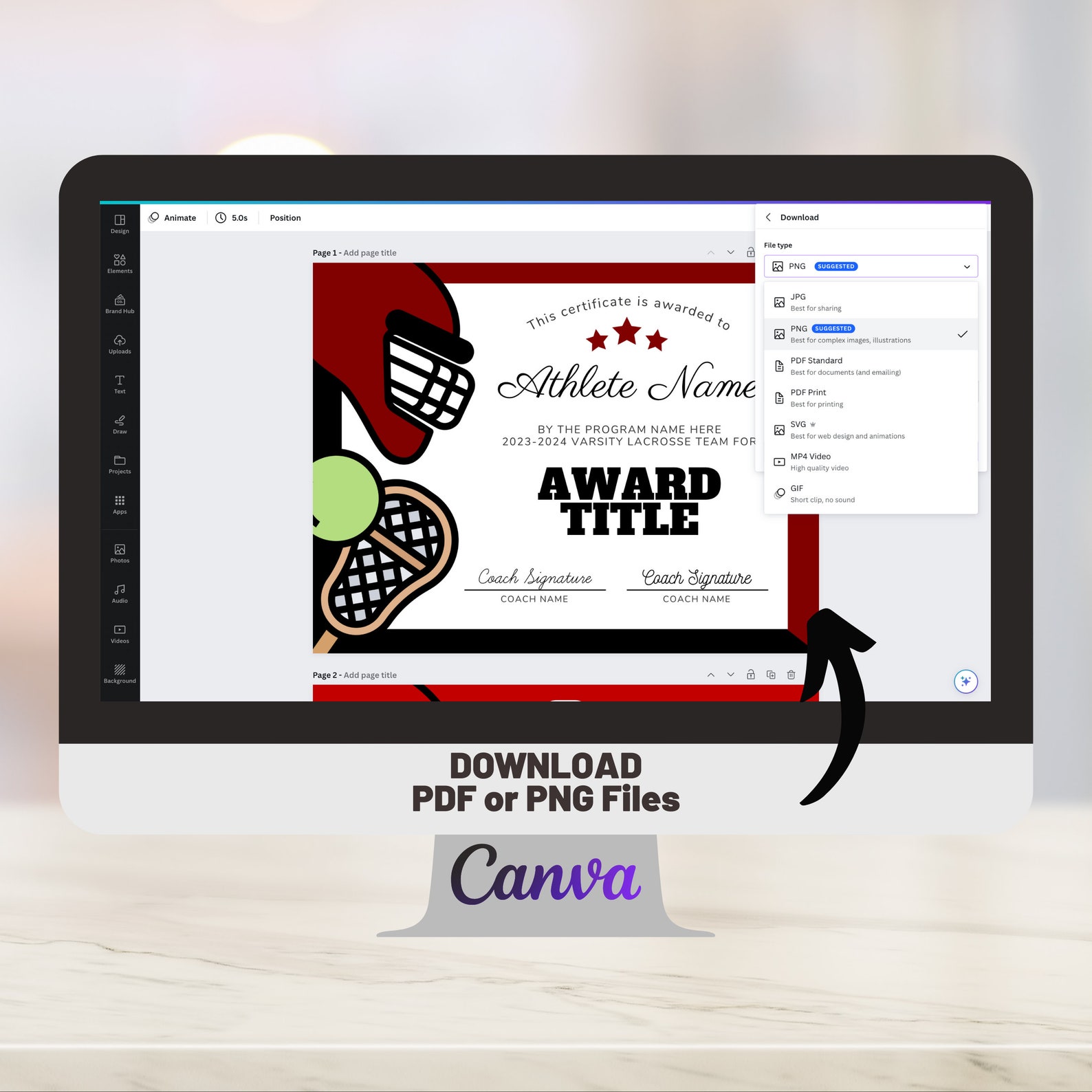 Editable Lacrosse Award Certificate Bundle Editable Canva - Etsy