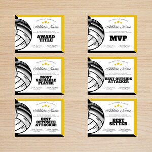 End of Season Volleyball Awards Bundle, Editable Volleyball ...