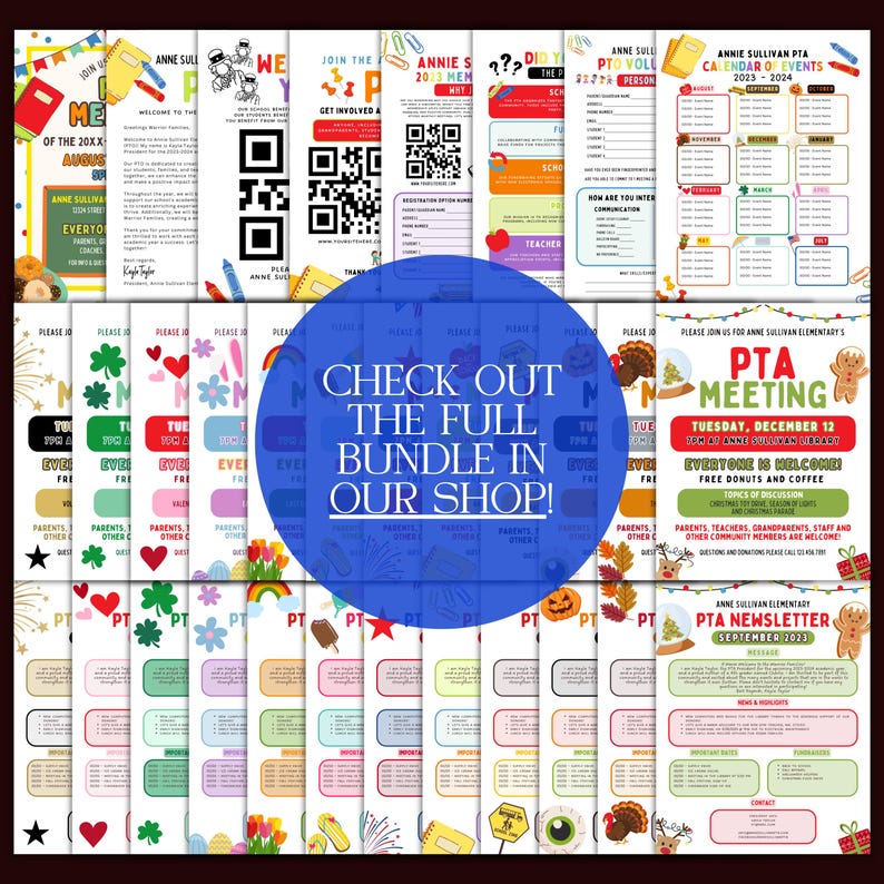 Editable PTA/PTO Meeting Flyer Bundle School Event Template (canva PDF ...