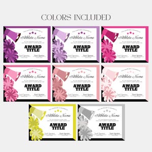 Cheerleading Award Certificate Template Editable Canva Awards (digital ...