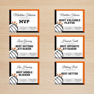 End of Season Volleyball Awards Bundle, Editable Volleyball ...