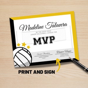 End of Season Volleyball Awards Bundle, Editable Volleyball ...