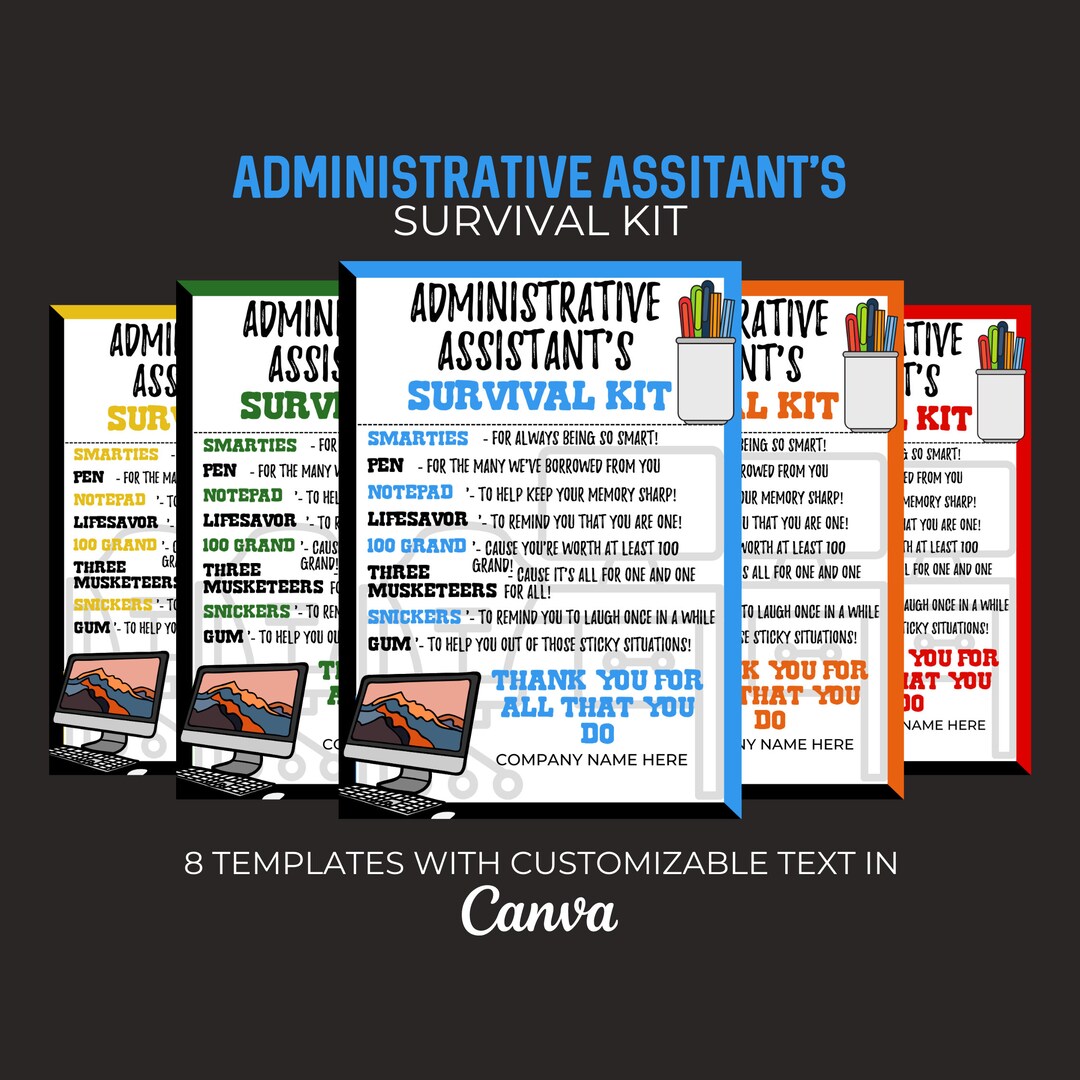 Administrative Assistant Survival Kit Employee Survival Kit - Etsy Administrative Assistant Survival Kit Employee Survival Kit - Etsy