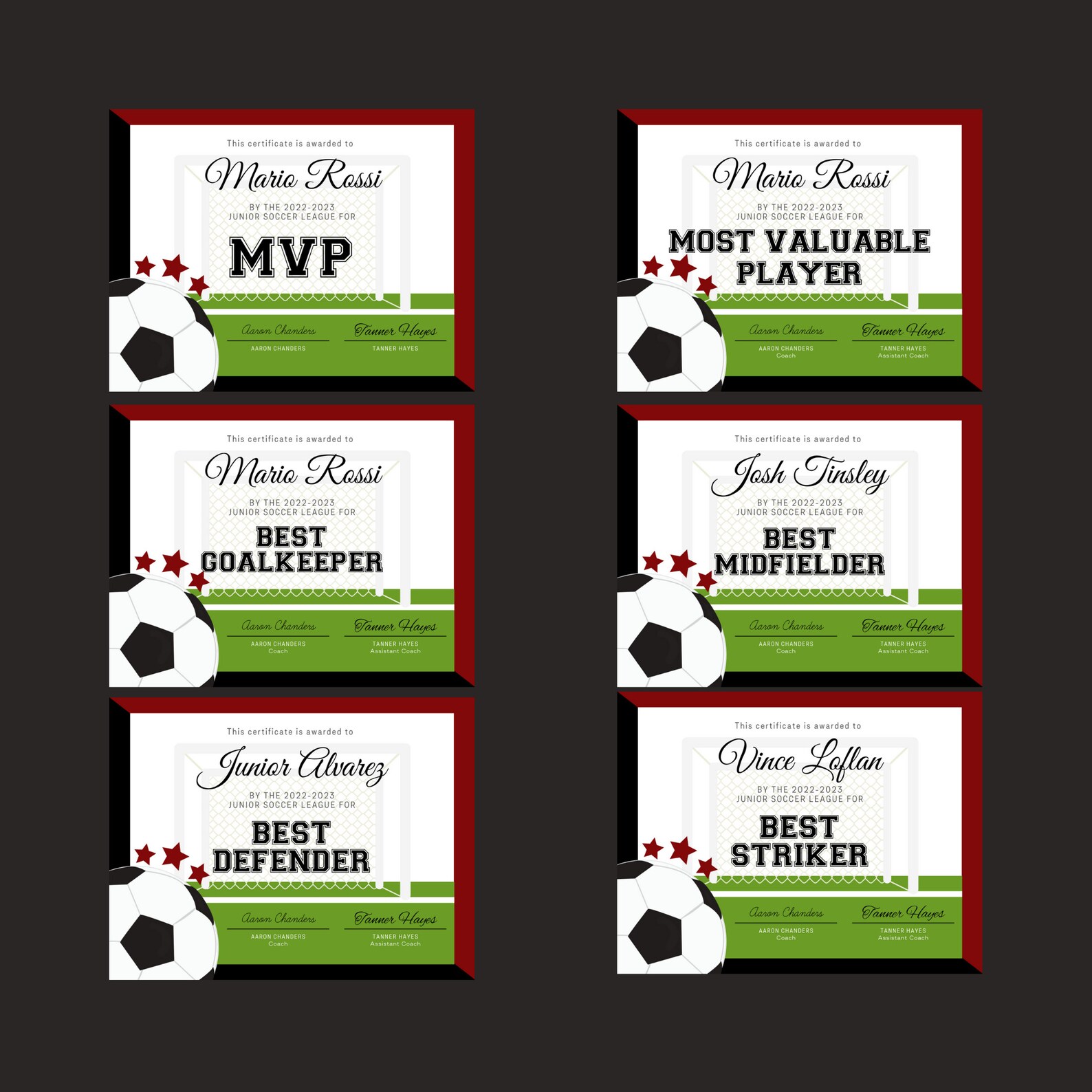 Editable Soccer Award Certificate Bundle Editable Canva - Etsy