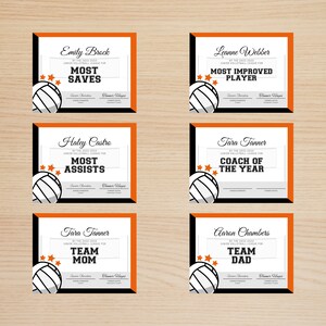 End of Season Volleyball Awards Bundle, Editable Volleyball ...